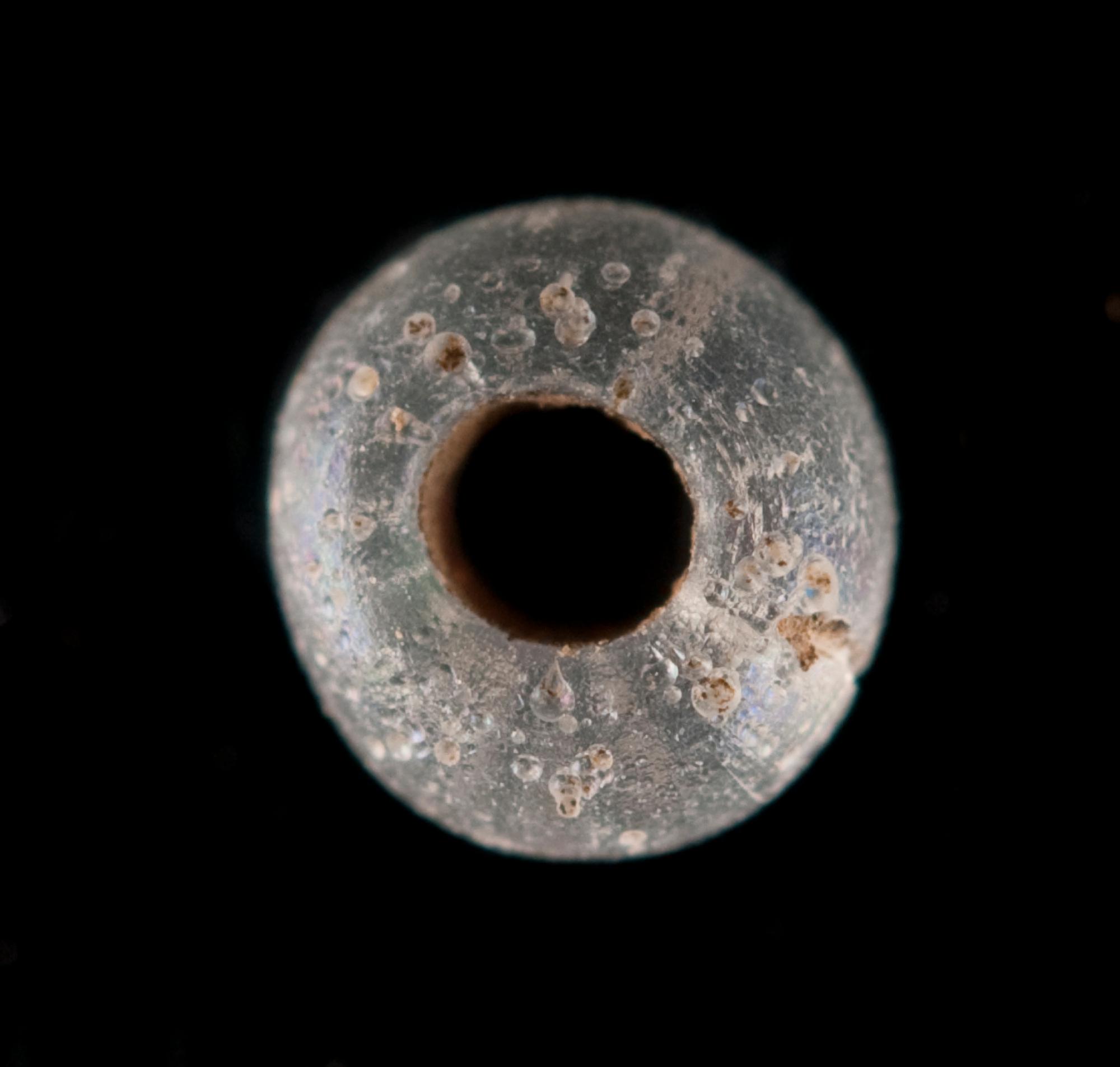 Drawn, simple, sub-spherical, clear bead. | George Washington's Mount ...